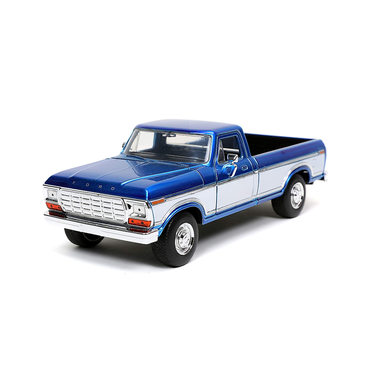 Jada Toys Just Trucks 1:24 1970 Ford F-150 with Rack Die-cast Car Candy Blue, Toys for Kids and Adults