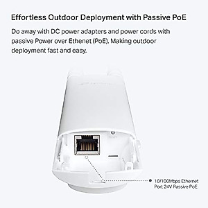 TP-Link EAP110-Outdoor V3 | Omada N300 Wireless Outdoor Access Point | WiFi Coverage up to 200 meters| Passive PoE w/ Free PoE Injector | SDN Integrated | Cloud Access & Omada App | White