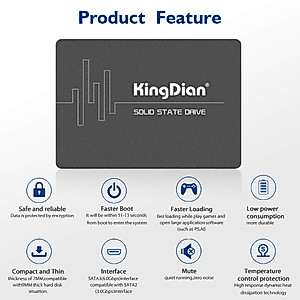 KingDian 120GB SSD 3D NAND SATA III 2.5" 7mm (0.28") Internal Solid State Drive