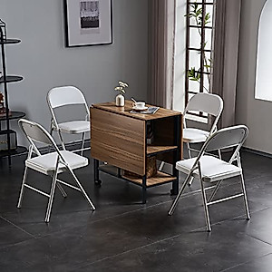 Karl home 6 Pack White Folding Chairs with Padded Seats for Outdoor & Indoor, Portable Stackable Commercial Seat with Steel Frame for Events Office Wedding Party, 330lbs Capacity