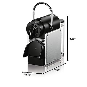 Nespresso Pixie Coffee and Espresso Machine by De'Longhi with Milk Frother, Aluminum, 34 ounces