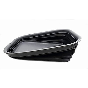 SAMMART 12L (3.17 Gallon) Collapsible Tub - Foldable Dish Tub - Portable Washing Basin - Space Saving Plastic Washtub (1, Grey/Dark Grey)