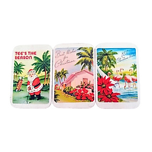 Set Of 6! Santa's Florida Christmas Miniature Wood Signs For Dollhouse Decor, Scrapbook Embellishments, Ephemera