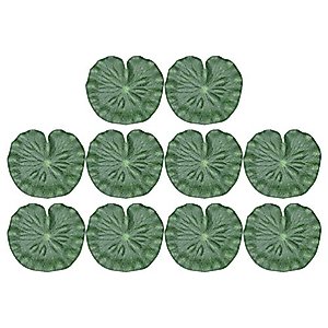 PRETYZOOM 10pcs Artificial Lily Pads Simulation Foam Lotus Leaf Floating Lily Pads for Fish Tank Pond Pool Decor (15cm)
