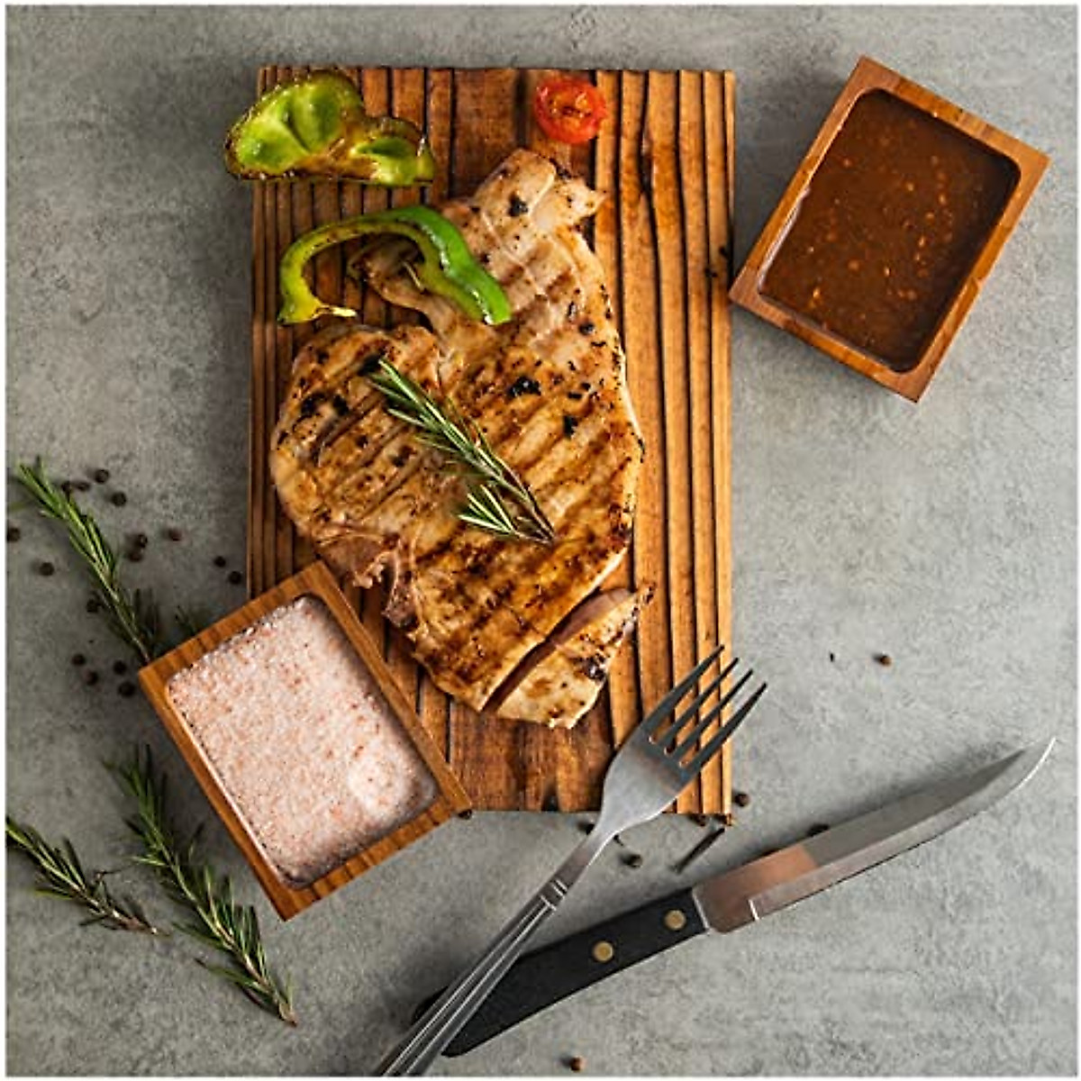 MAKOLO Wooden Soy Sauce Dish Small Dipping Bowls Kitchen Prep Wood Cup for Dip, Condiment, Seasoning, Nuts, Candy, Appetizers, Decoration, Set of 4