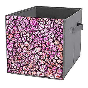 Animal Crackle Collapsible Storage Bins Basics Folding Fabric Storage Cubes Organizer Boxes with Handles