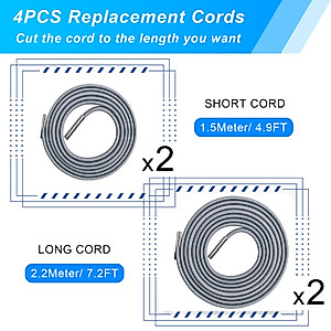 Universal Zero Gravity Chair Repair Cord Kit, 4 Pack Replacement Elastic Cords Repair Tool Kit for Repairing Zero Gravity Chair, Recliners (Silver)