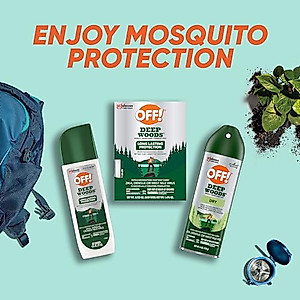 OFF! Deep Woods Mosquito and Insect Repellent Wipes, Long lasting, 12 Individually Wrapped Wipes
