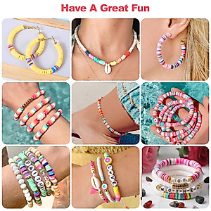 Redtwo 23000 Pcs Clay Beads Bracelet Making Kit 144 Colors 7 Boxes Flat Polymer Heishi Beads Set for Friendship Jewelry Making with Pendant Charms Crafts Gifts for Girls Ages 6-12 Kids Adults