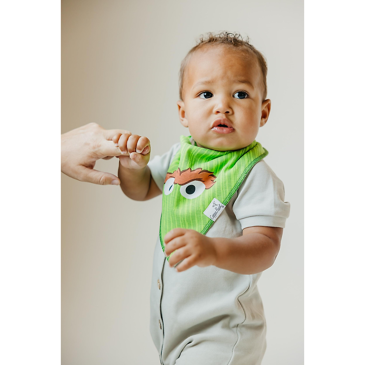 Copper Pearl Baby Bandana Bibs - 4 Pack Soft Cotton Baby Bibs for Drooling and Teething, Absorbent Drool Bibs for Baby Girl and Boy, Adjustable to Fit Newborns to Toddlers, Tons of Styles (Elmo)