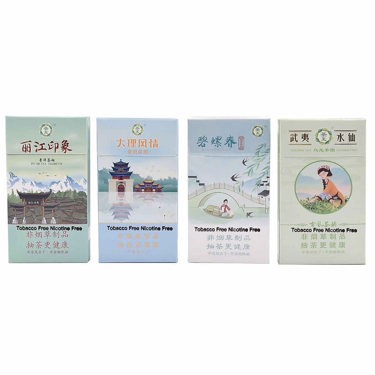 Herbal Cigarettes-Tobacco Free, Nicotine Free, 4 Packs - 80 Smokes，Smoking Cessation Aids