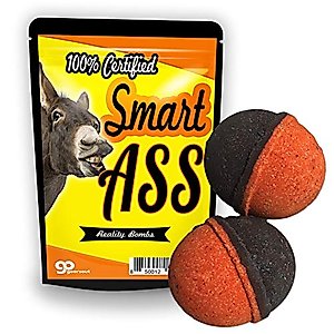 Certified Smart Ass Bath Bombs - XL Black and Red Fizzers for Adults - Handcrafted, Made in America, 2 Count