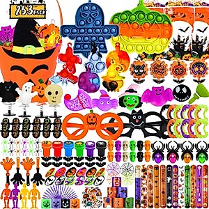 PURPERCAT 253 Pcs Halloween Party Favors Bulk Prizes Box Toys Assortment Trick or Treat Goodie Bag Fillers Pumpkin Bat Glasses Spider Web Halloween Favors for Kids Classroom Prize Classroom Rewards