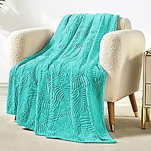 Mocaletto Luxury Fleece Blanket Throw Blanket,300GSM Super Soft Microfiber Lightweight and Decorative Bed Blanket for Sofa Couch Bed (Turquoise, Twin (50" x 60"))