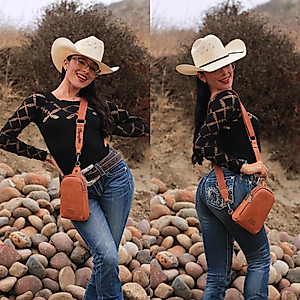 Wrangler Small Crossbody Sling Bags for Women Fanny Packs Chest Bag for Travel,WG87-210ADBR