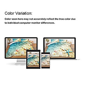 Bedbay Coastal Bedding Set Queen Size Comforter Set Sea Shell Starfish Ocean Decor Teal Comforter Set Queen 3 Piece Beach Theme Bedding Comforter (Coastal, Queen)