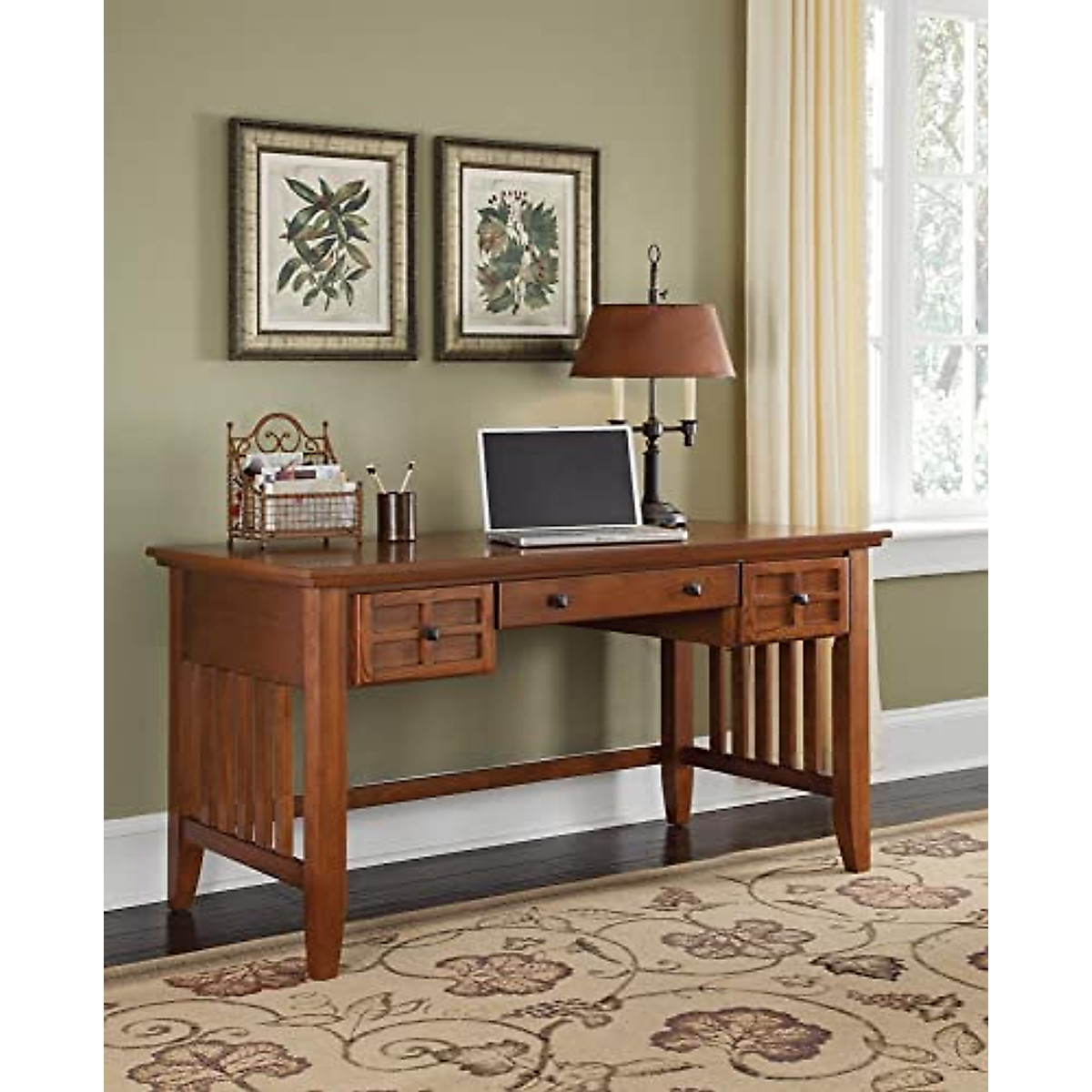 Arts & Crafts Cottage Oak Executive Desk by Home Styles