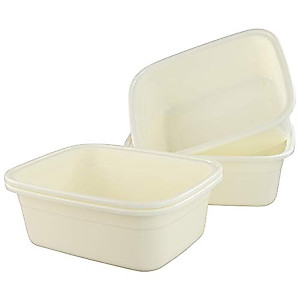 HOMMP 12 Quart Plastic Small Dishpan/Wash Basin, 4-Pack