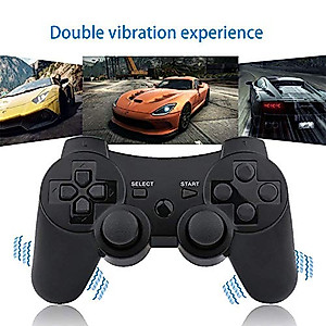 Wireless Controllers for PS3 Playstation 3 Dual Shock (Pack of 2,ClearBlue and ClearGreen)