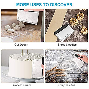 Bench Scraper, UUBAAR 1 PCS Dough Scraper Tool Kitchen Scraper, Multi-Purpose Stainless Steel Food Scraper Chopper, 6-Inch Bench Knife for Baking Cooking, Dough Cutter with Contoured Grip