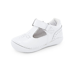 Stride Rite Baby Girls SM Lucianne Mary Jane Flat, White Patent, 3 Infant