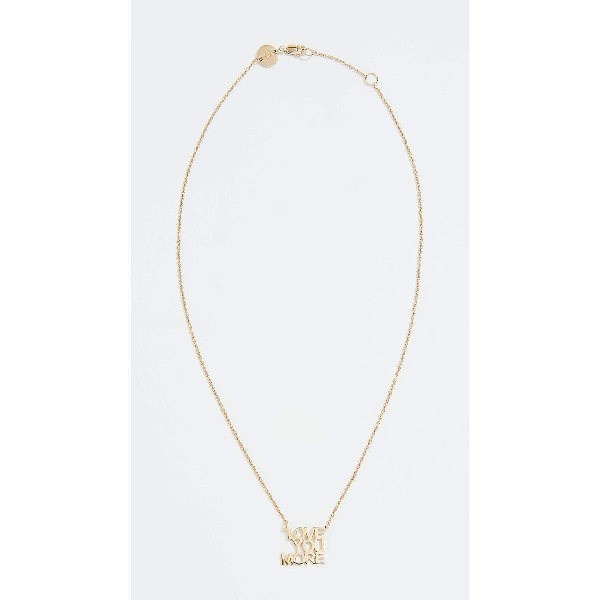 Jennifer Zeuner Jewelry Women's Love You More Mini Necklace and Love You More Mini Pendant, Gold, One Size
