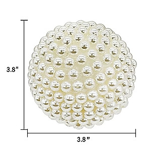 Galt International Decorative Pearl Covered Ball Orbs Bowl Filler Vases & Baskets 3.8” Diameter Set of 3 Vase Bowl Tray Filler Decor Orbs Dining Table Coffeetable Centerpiece Spheres