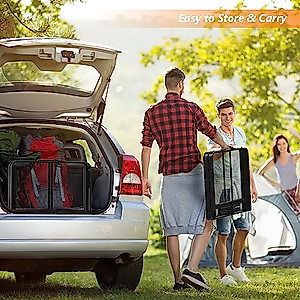 VINGLI Outdoor Grill Table, Picnic Folding Camping Table, 3 ft Portable Card Table Adjustable Height, Lightweight Aluminum Grill Tables for Outside, Beach, Garden, Patio, Party, Indoor, Black