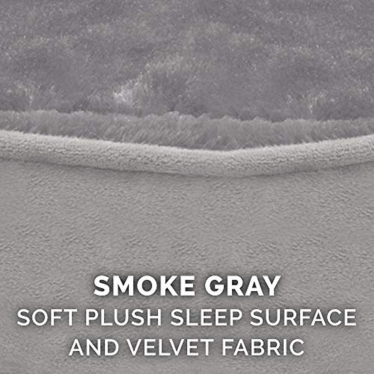 Furhaven Orthopedic Dog Bed for Medium/Small Dogs w/ Removable Washable Cover, For Dogs Up to 18 lbs - Plush & Velvet Oval Lounger - Smoke Gray, Medium