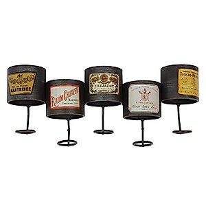 Creative Simplicity Vintage Creative Simplicity Wine Bottle Holder for 5 Bottles, Freestanding Metal | Vintage Loft Wall Shelf for Wall Shelves | Cube Creative Simplicity Wine Cabinet Bottle Holder |