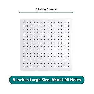 Welan Rain Shower Head, High Pressure Shower Head, 10 Inch Stainless Steel Square Showerhead, Adjustable Angles, Anti-Clogging Silicone Nozzle
