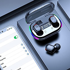 Lovskoo Wireless Earbuds, Bluetooth Earbuds 5.3 Waterproof Headphones with Finger Control, Immersive Premium Sound, Light Weight Wireless Earphones for Sleeping, in Ear Bluetooth with Mic