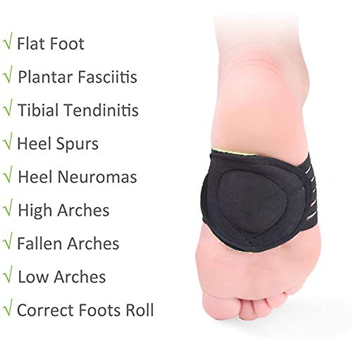 Arch Support,6 Pairs Compression Fasciitis Cushioned Support Sleeves, Plantar Fasciitis Foot Relief Cushions for Plantar Fasciitis, Fallen Arches, Achy Feet Problems for Men and Women