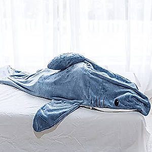 Shark Blanket Hoodie for Adult - Super Soft and Cozy Flannel Hoodie, Wearable Shark Blanket Adult & Shark Sleeping Bag (S | Suit for Height 58~62Inch) (M | Suit for Height 62~66Inch)