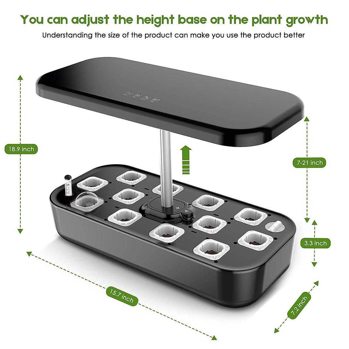 Hydroponics Growing System, EZORKAS 12 Pods Indoor Herb Garden Starter Kit with LED Grow Light, Smart Germination Kit Garden Planter for Family Home Kitchen with Cycle Timing Function