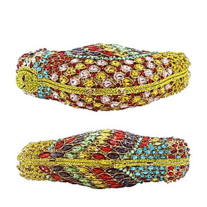 DJBM Women Parrot Animal Rhinestone Crystal Purse Prom Purses and Handbags Bird Evening Clutch for Party Wedding