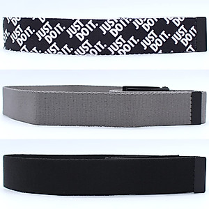 Nike Golf Men's 3-in-1 Web One-Size-Fits-Most Belts, Black/Gray/Just Do It