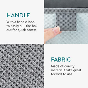 Navaris Kids Storage Cubes (Set of 3) - Storage Boxes 11x11x11" with Animal Designs - Children's Cube Bins Fabric Organizer Bin - Green Fox