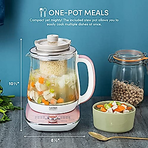 Aroma Professional AWK-701 16-in-1 Nutri-Water, Green, Fruit, Flower Tea, Coffee, Multi-Use Kettle, Delay Timer, 1.5L, Pink