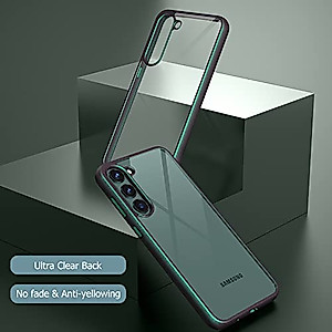 MATEPROX Compatible with Samsung Galaxy S23+ Case, Clear Thin Slim Crystal Transparent Shockproof Bumper Cover for Samsung S 23 Plus 5G (2023)-Pine Green