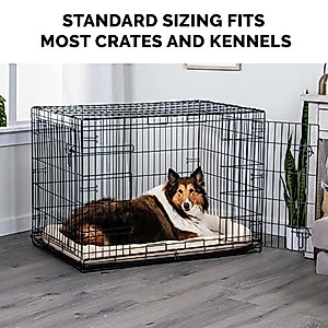 Furhaven X-Small Dog Bed Sherpa Fleece Bolster Crate Pad, Washable - Cream, Extra Small