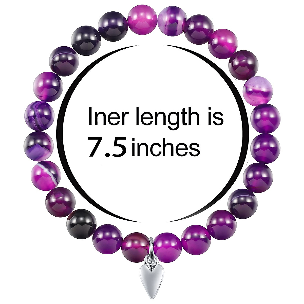 Haoze 60th Birthday Gifts for Women Men, Amethyst Beads Birthday Bracelet for Woman Truning 60 Years Old Jewelry Gift for Women Men Mom Sister Best Friend Wife Boss Birthday Gifts (Amethyst)