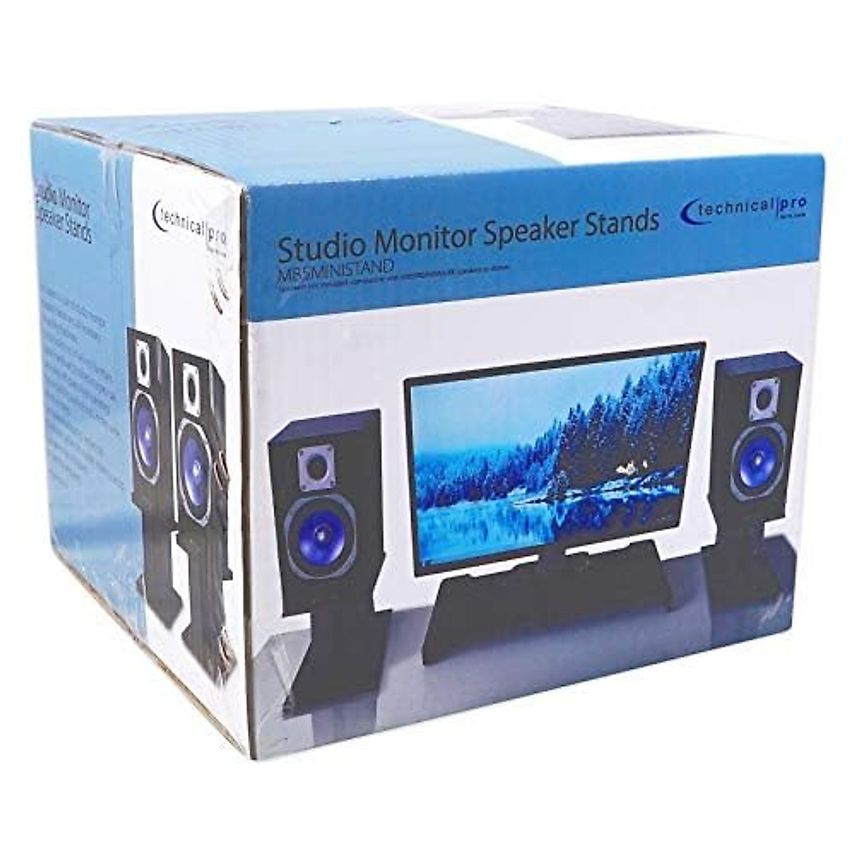 (2) Technical Pro 8” Studio Monitor Bookshelf Computer Multimedia Speaker Stands