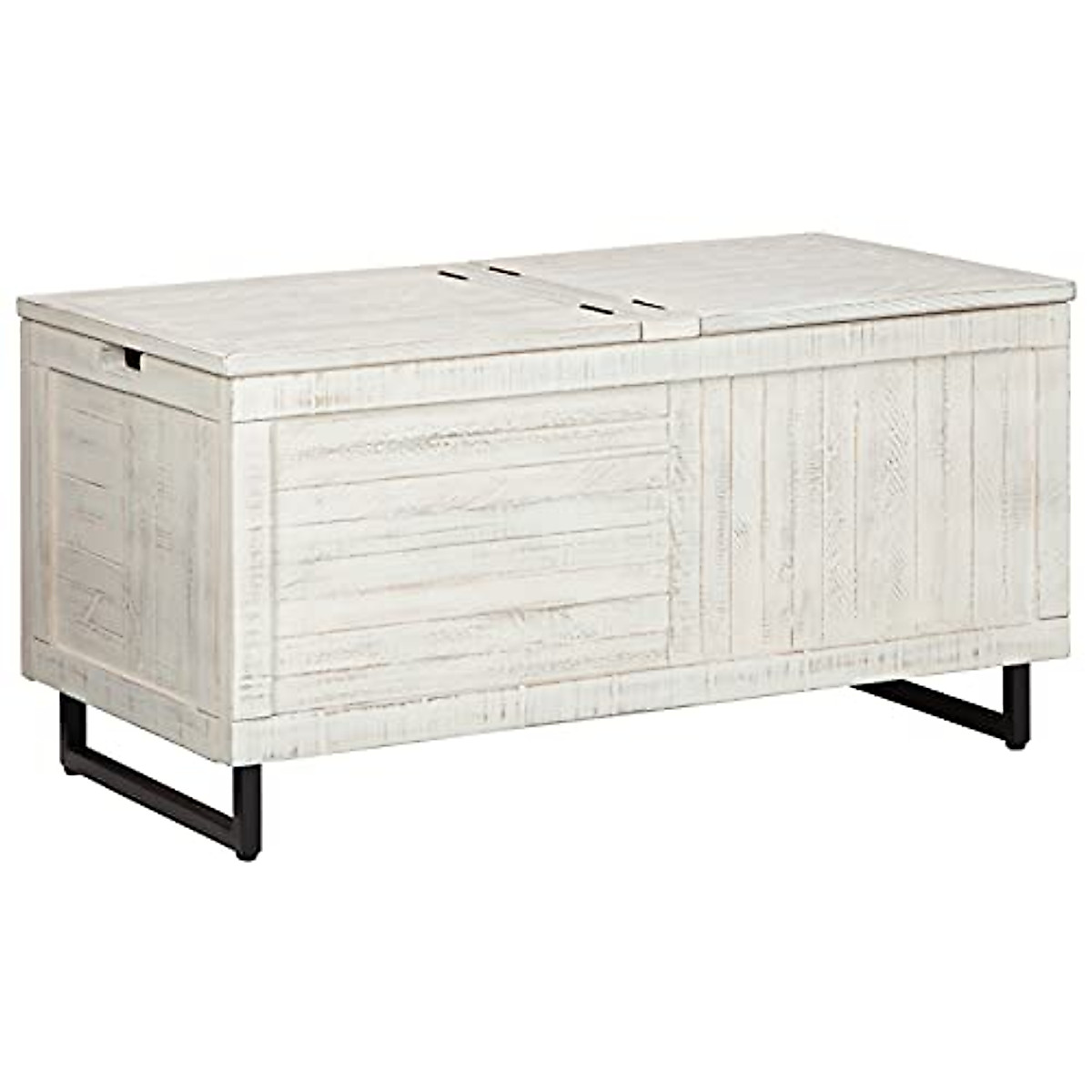 Signature Design by Ashley Coltport Storage Trunk or Coffee Table, Distressed White
