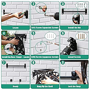 Garden Hose Reel Wall Mount with 6.5ft Leader Hose, Storage Shelf, Holds 130ft of 5/8 Hose, Portable Cast Iron Water Hose Reel for Outside Gardening Tools, Decorative Metal Hose Storage Holder