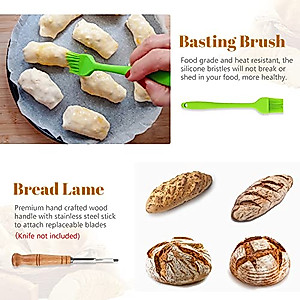 Bread Proofing Basket, ELVASEN 9" Round & 9.8" Oval Bread Making Tools Set of 2 - Bread Making Kit Include Bread Proofing Baskets, Linen Cloth Liner, Scraper, Basting Brush