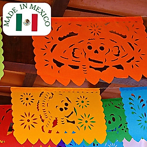 Dia de Los Muertos Papel Picado, Day of The Dead Banners, Dia de Los Muertos Altar 5 Pack|Tissue Paper