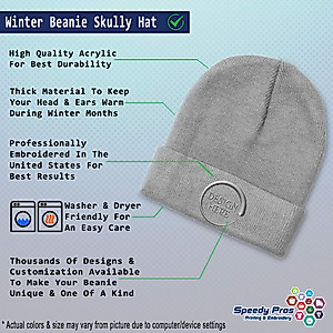 Custom Beanies for Men Cross Country Logo Sport A Embroidery Cross Country Cross Country Logo Sport Winter Hats for Women Acrylic Skull Cap 1 Size Light Grey Personalized Text Here