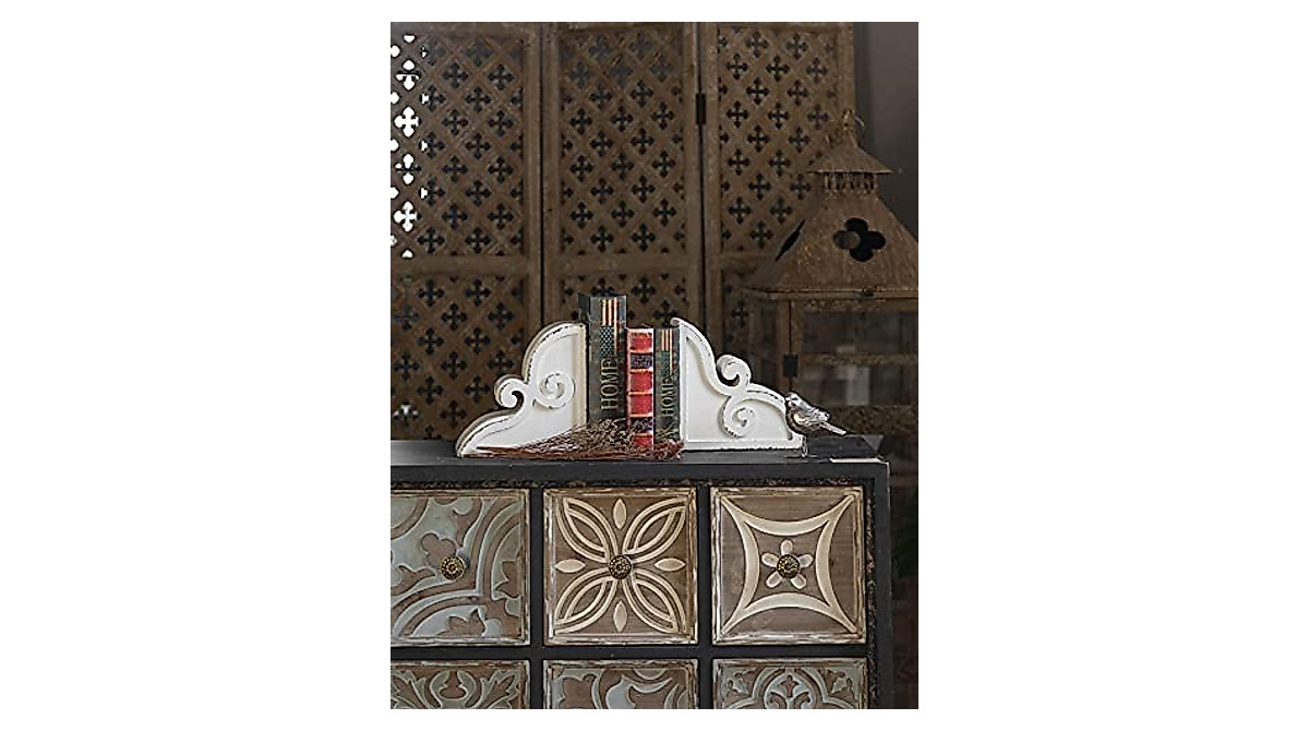 Vintage White Decorative Bookends for Rustic Home Decor
