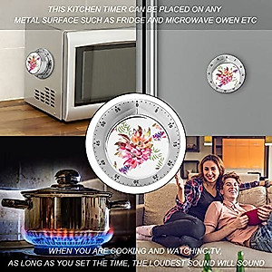 Magnetic Timer Watercolor Flowers Time Management Countdown Timer for Teaching Cooking Baking